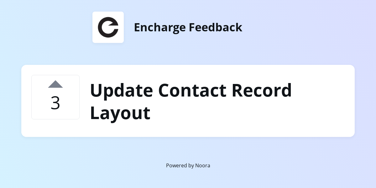 Update Contact Record Layout | Feature Requests | Encharge